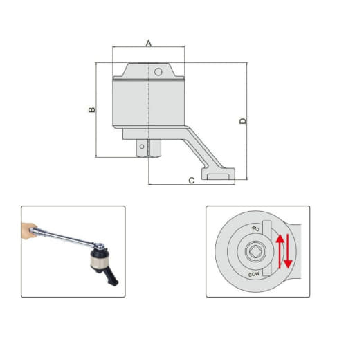 Hand Torque Multiplier with Integrated Reaction Arm-SAIVS